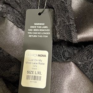 Fashion Nova | Intimates & Sleepwear | Lust On My Mind Black Lace Robe ...